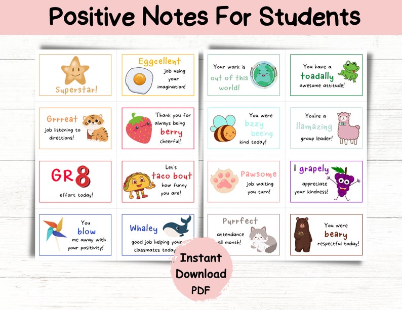 Positive Classroom Notes: Student Reward Coupons (PDF) - Etsy