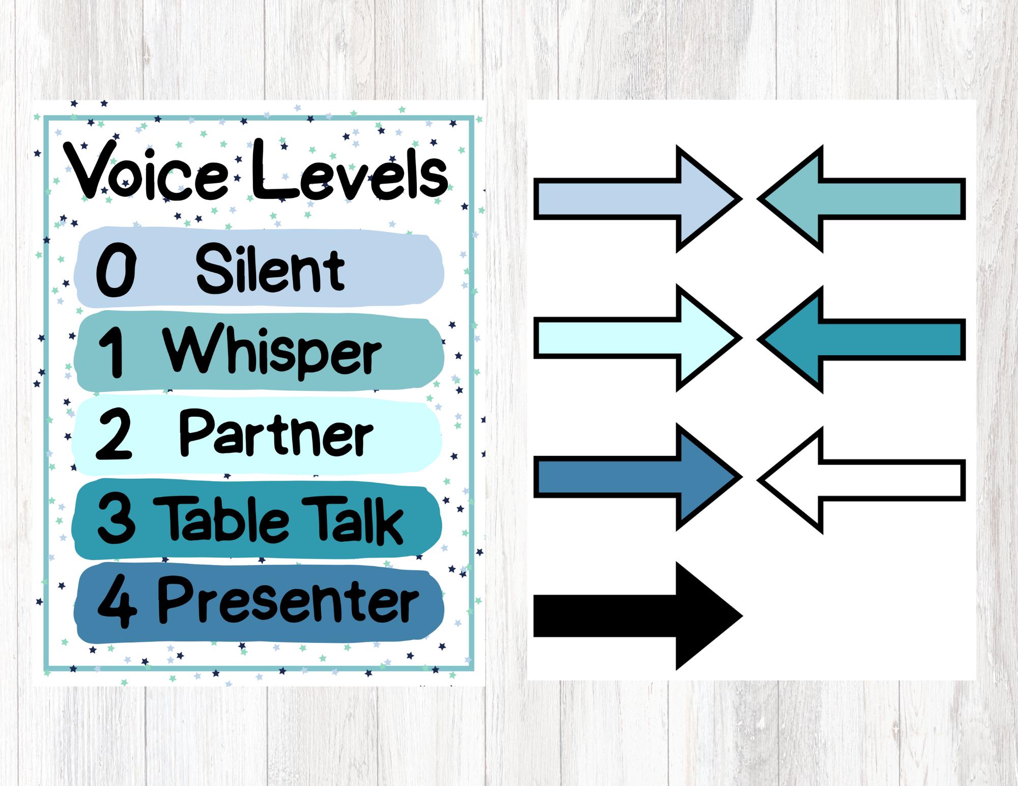 Blue Voice Levels Chart: Classroom Management Poster (PDF) - Etsy