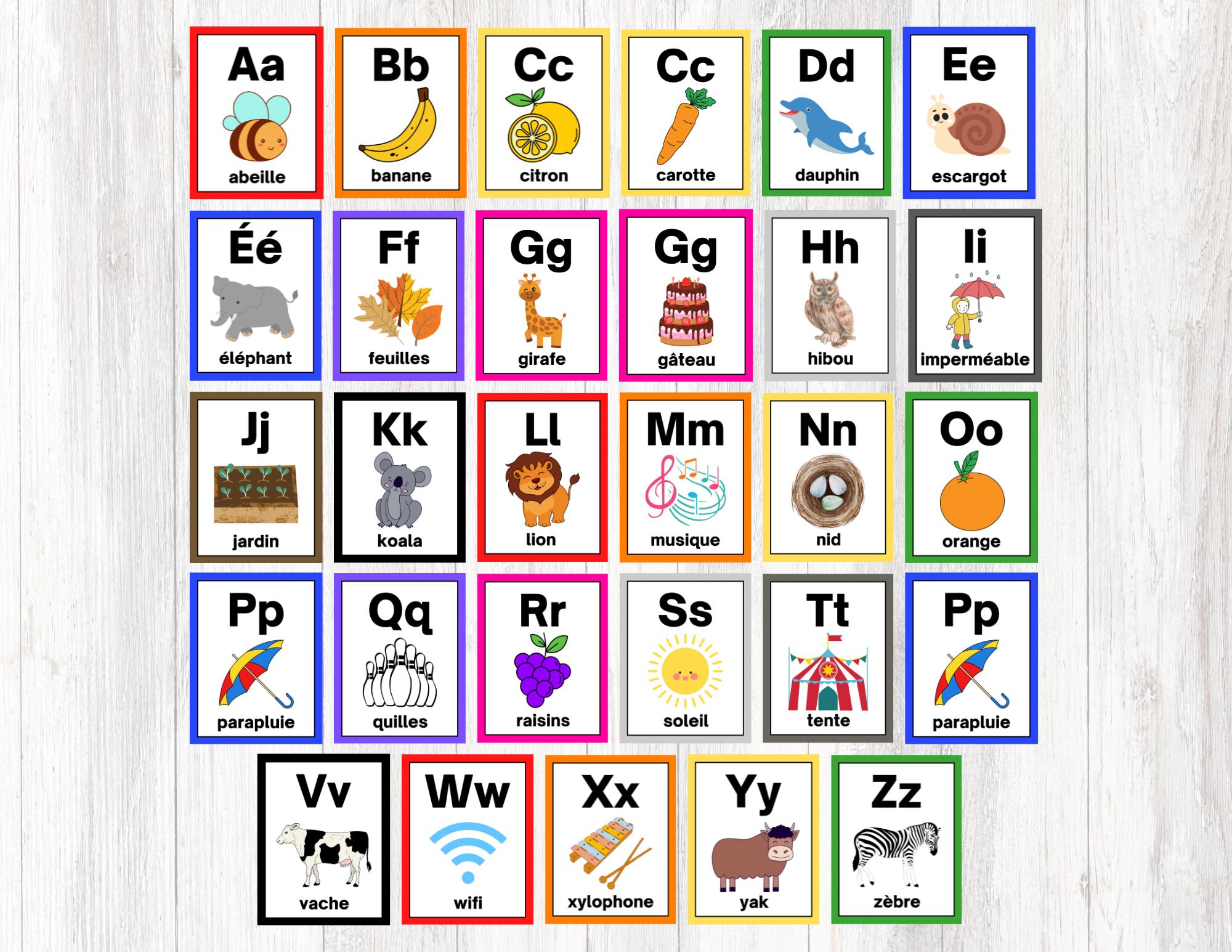 Colorful French Alphabet Posters|core French Immersion Classroom Decor ...