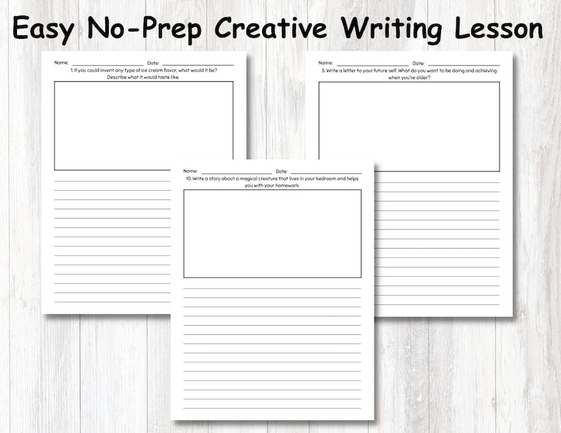 50 Creative Writing Prompts for Kids: Printable Story Journal (PDF) - Etsy