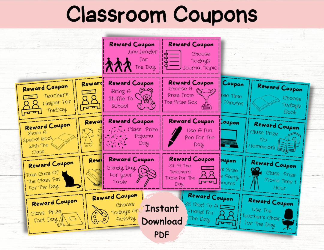 Classroom Reward Coupons|student Motivation|classroom Behaviour ...
