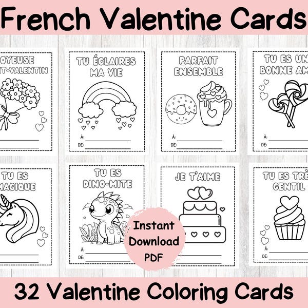 French Valentine Cards - Etsy Canada