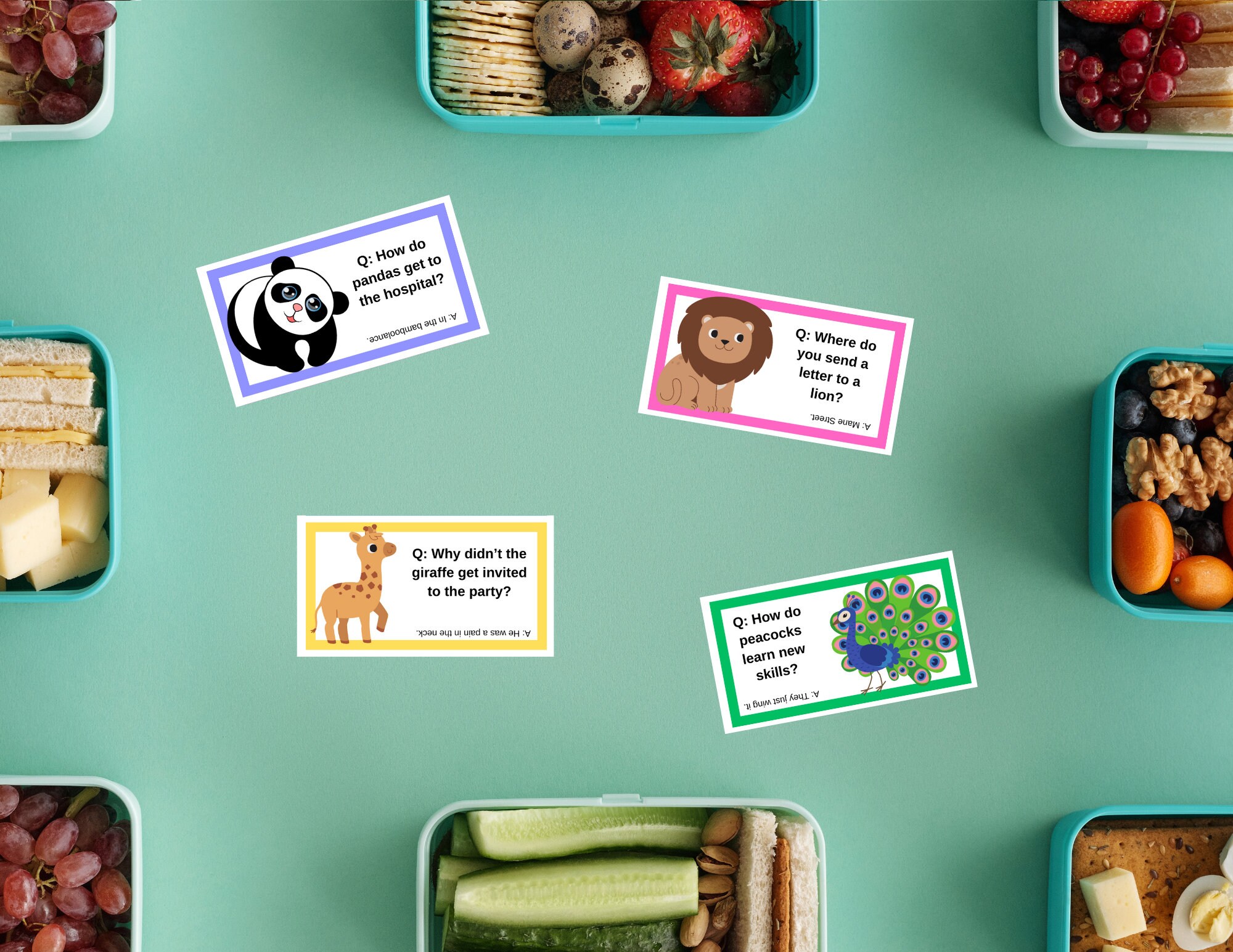 Funny Animal Lunch Box Jokes for Kidsanimal Themed Printable Lunchbox ...