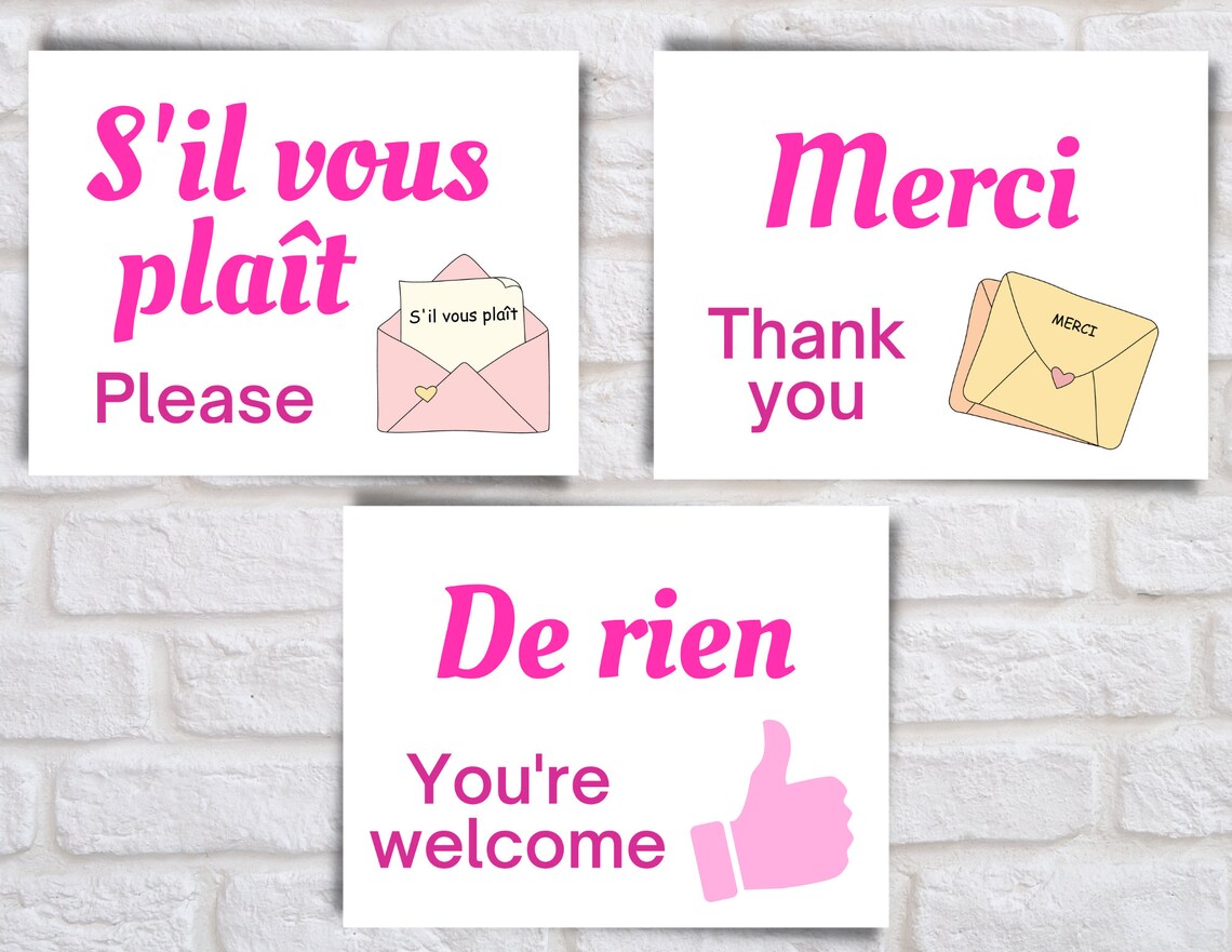 Common French Phrases Classroom Posters french Classroom Decorfrench ...