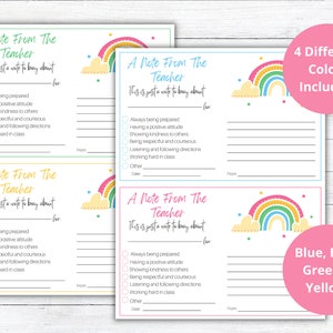 Positive Teacher Note Home to Parentsteacher Brag - Etsy