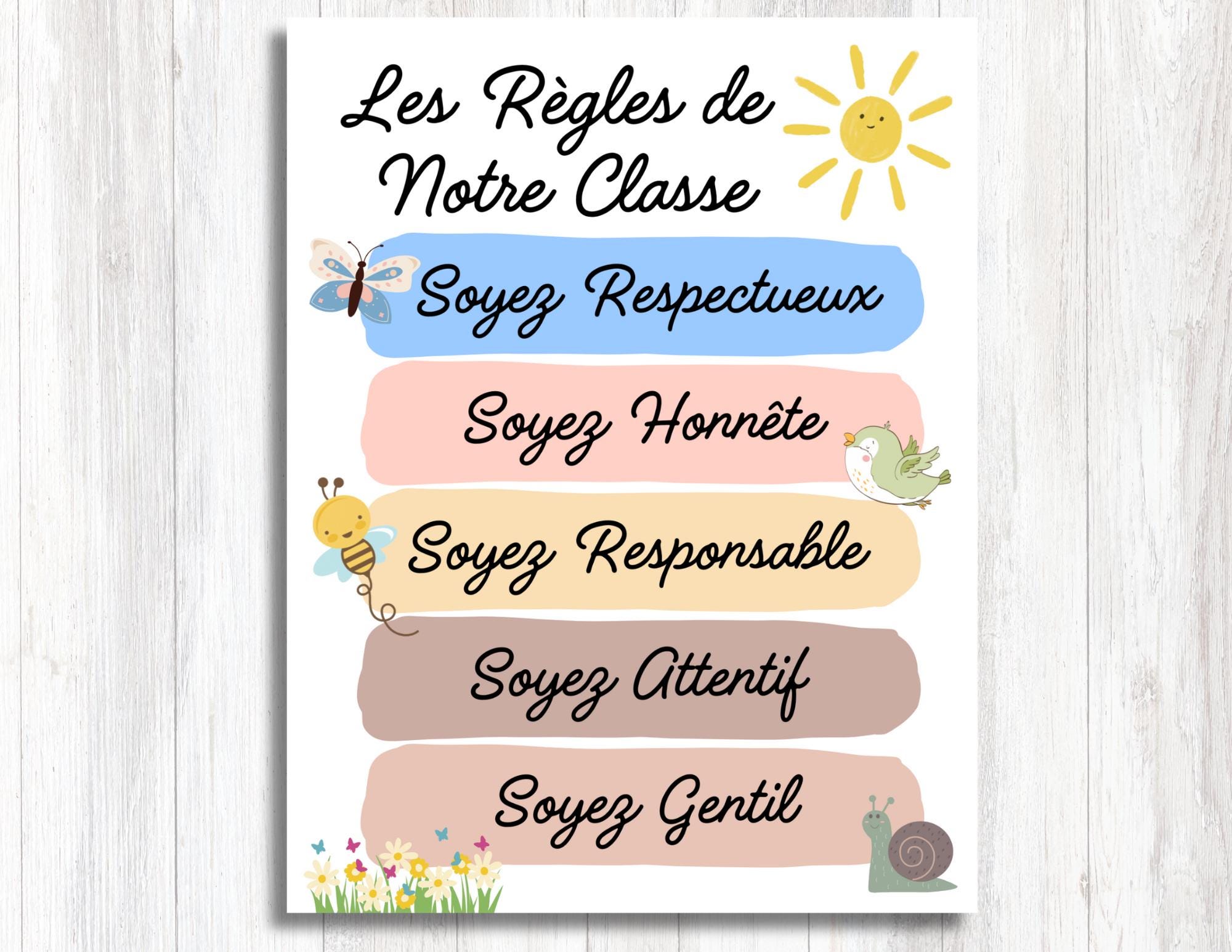 French Class Rules Poster: Pastel Classroom Decor (PDF) - Etsy