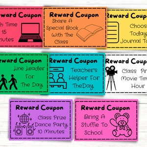 Classroom Reward Coupons|student Motivation|classroom Behaviour ...