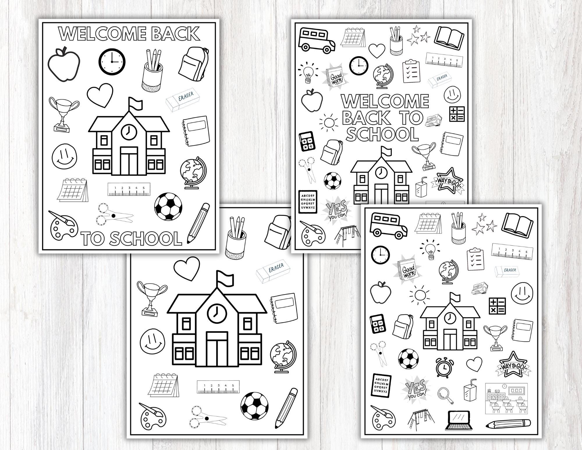 Welcome Back to School Coloring Pages for Kidspre-k to Sixth Grade ...