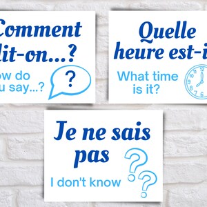 Common French Phrases Classroom Posters french Classroom Decorfrench ...