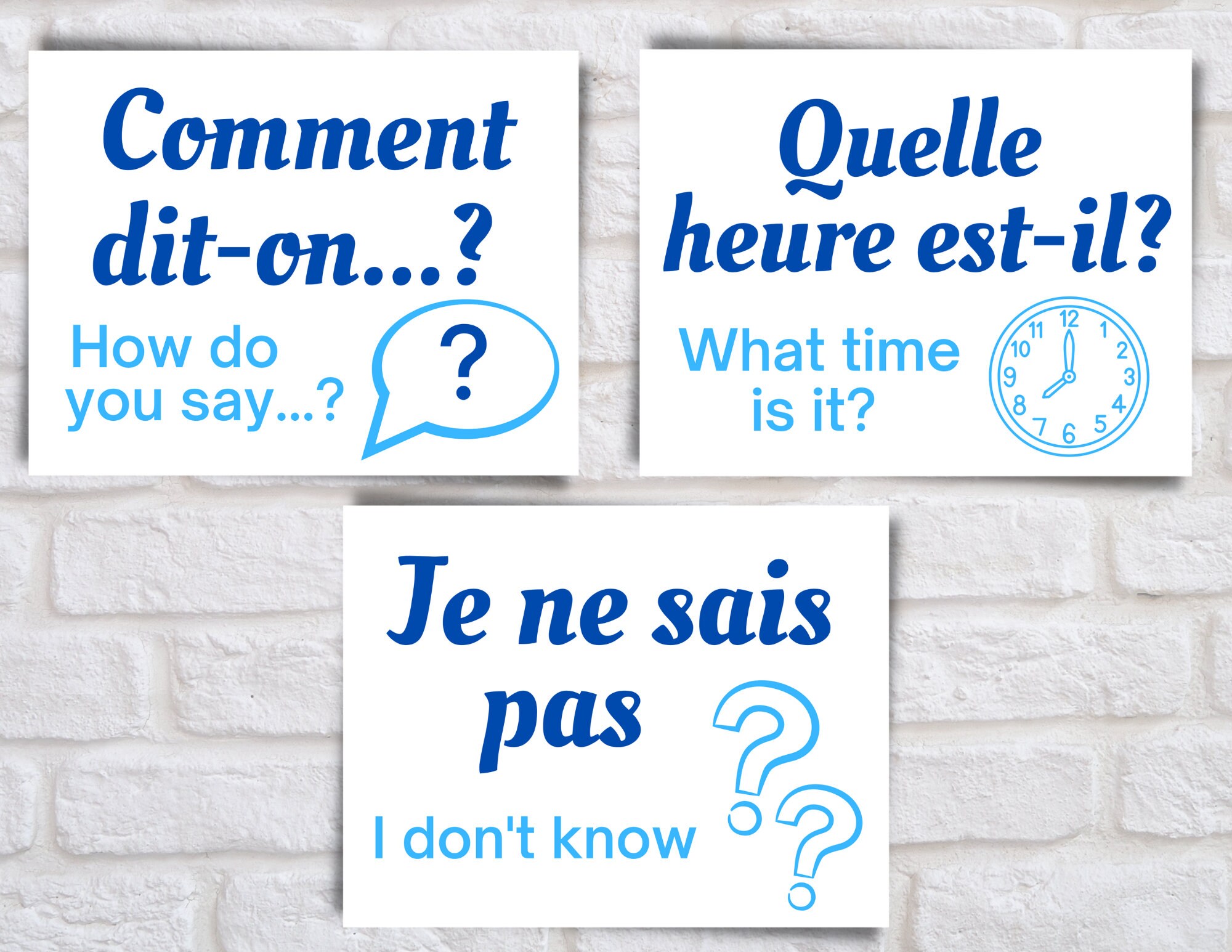 Common French Phrases Classroom Posters french Classroom Decorfrench ...