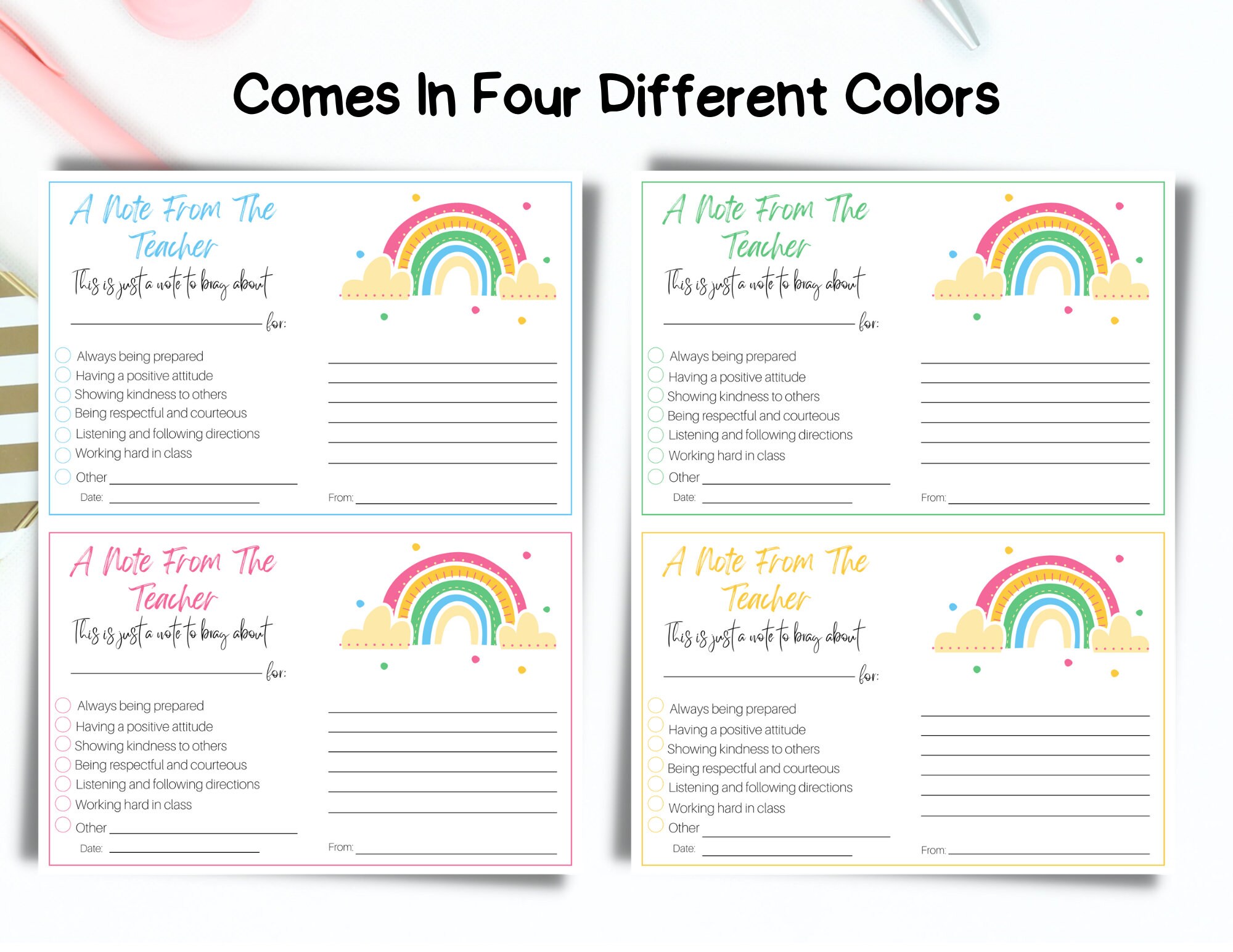 Positive Teacher Note Home to Parents|teacher Brag Card|student ...