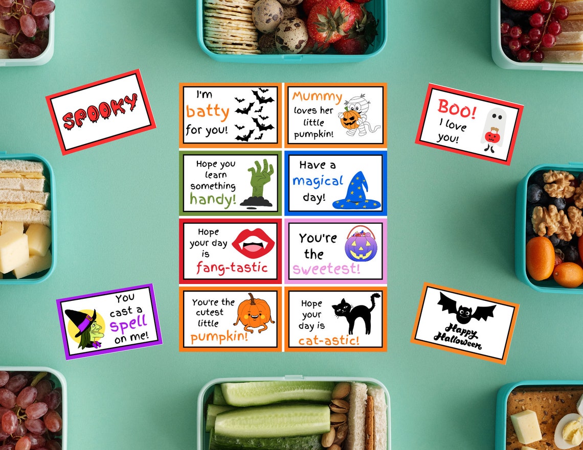 Halloween Lunch Box Notes for Kidshalloween Themed Printable Lunchbox ...