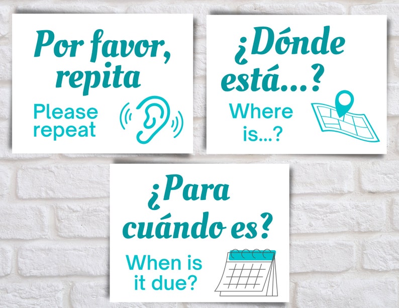 Common Spanish Classroom Phrases Poster Set|spanish Classroom Decor ...