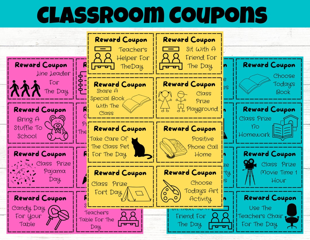 Classroom Reward Couponsstudent Motivationclassroom Behaviour ...