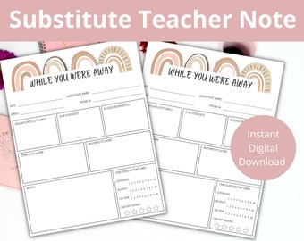 Printable Substitute Note With Apples While You Were Out - Etsy