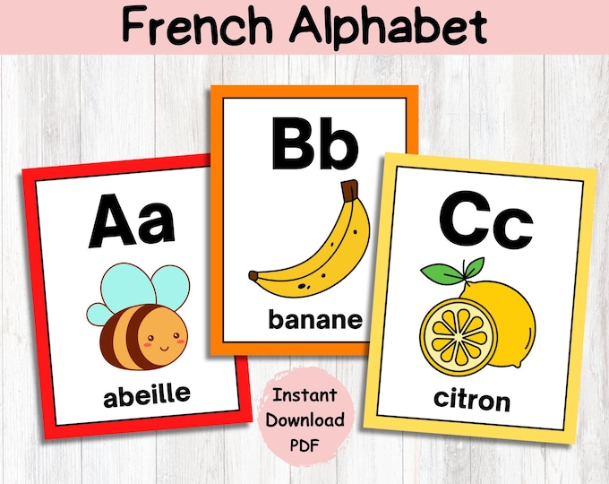 French Alphabet Printable Poster for Classroom Decor and Nursery Wall ...