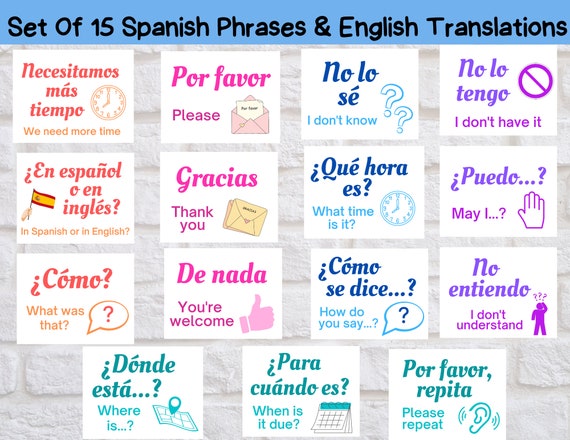 Spanish To English Translations Spanish Phrases Learning Spanish