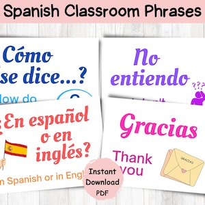 Spanish Classroom Phrases Poster Set: Bilingual Teacher Resources (PDF ...