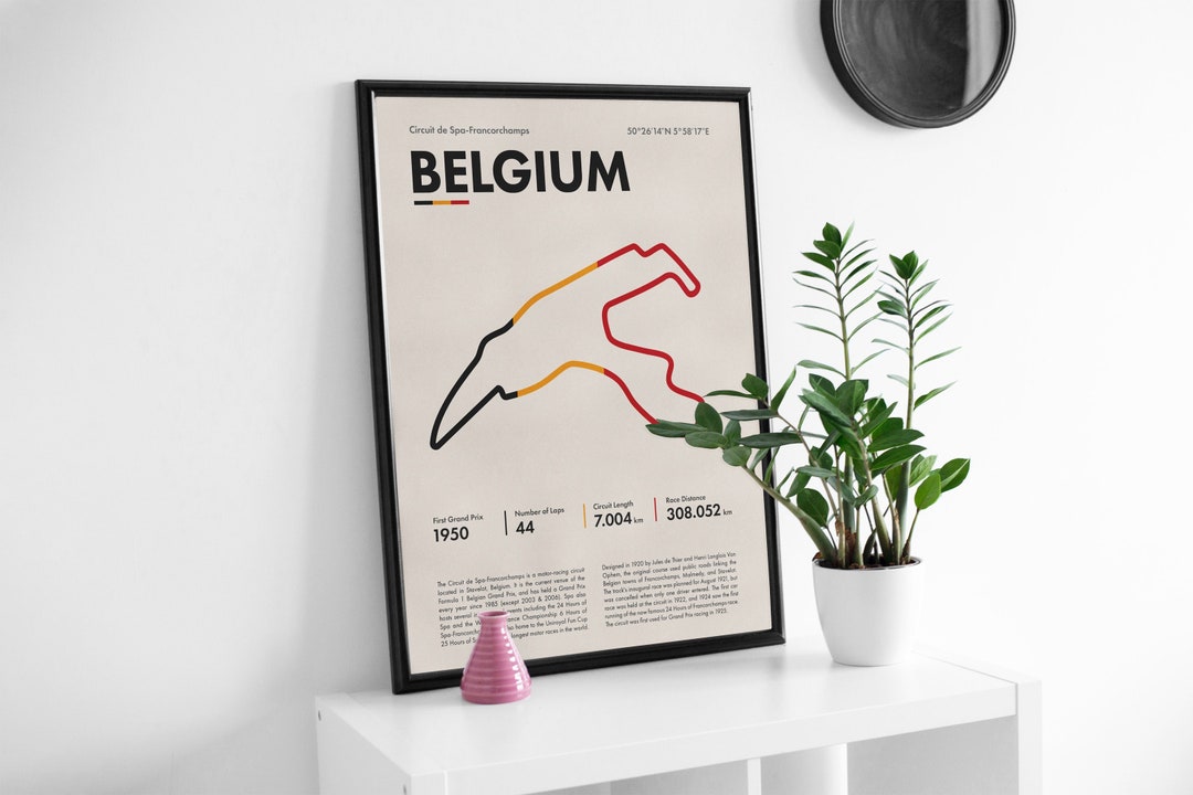 F1 Poster F1 Circuit Print Circuit De Spa Francorchamps Belgium Grand ...