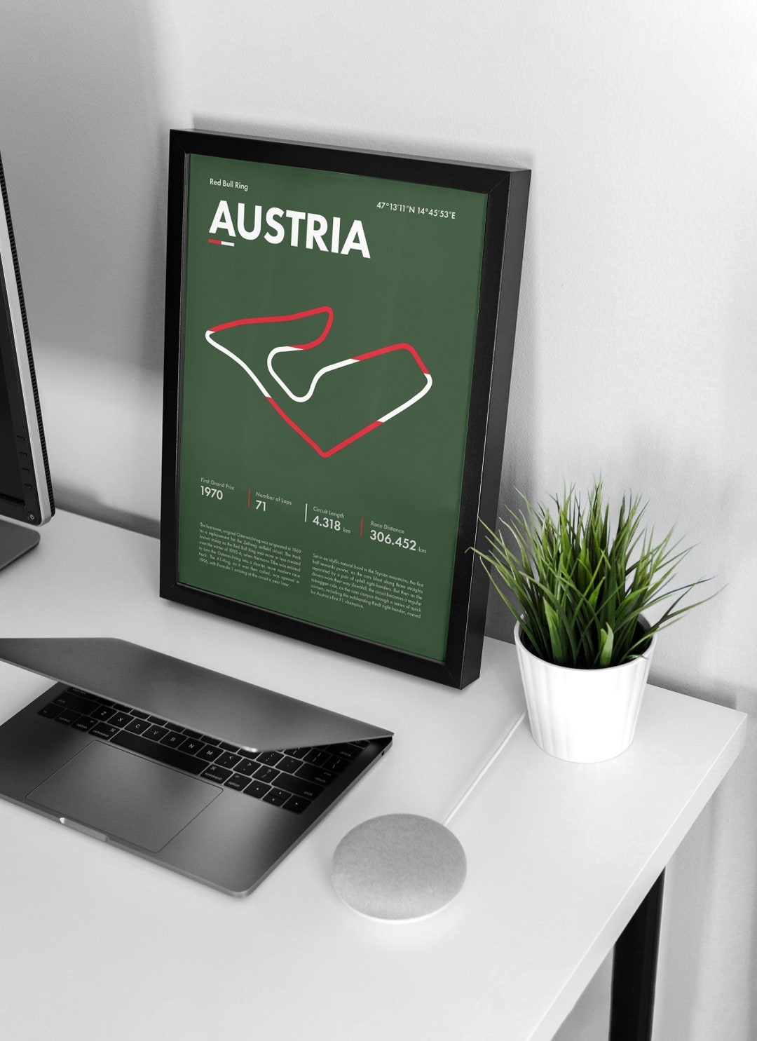 F1 Poster | F1 Circuit Print | Red Bull Ring Circuit | Austria Grand ...