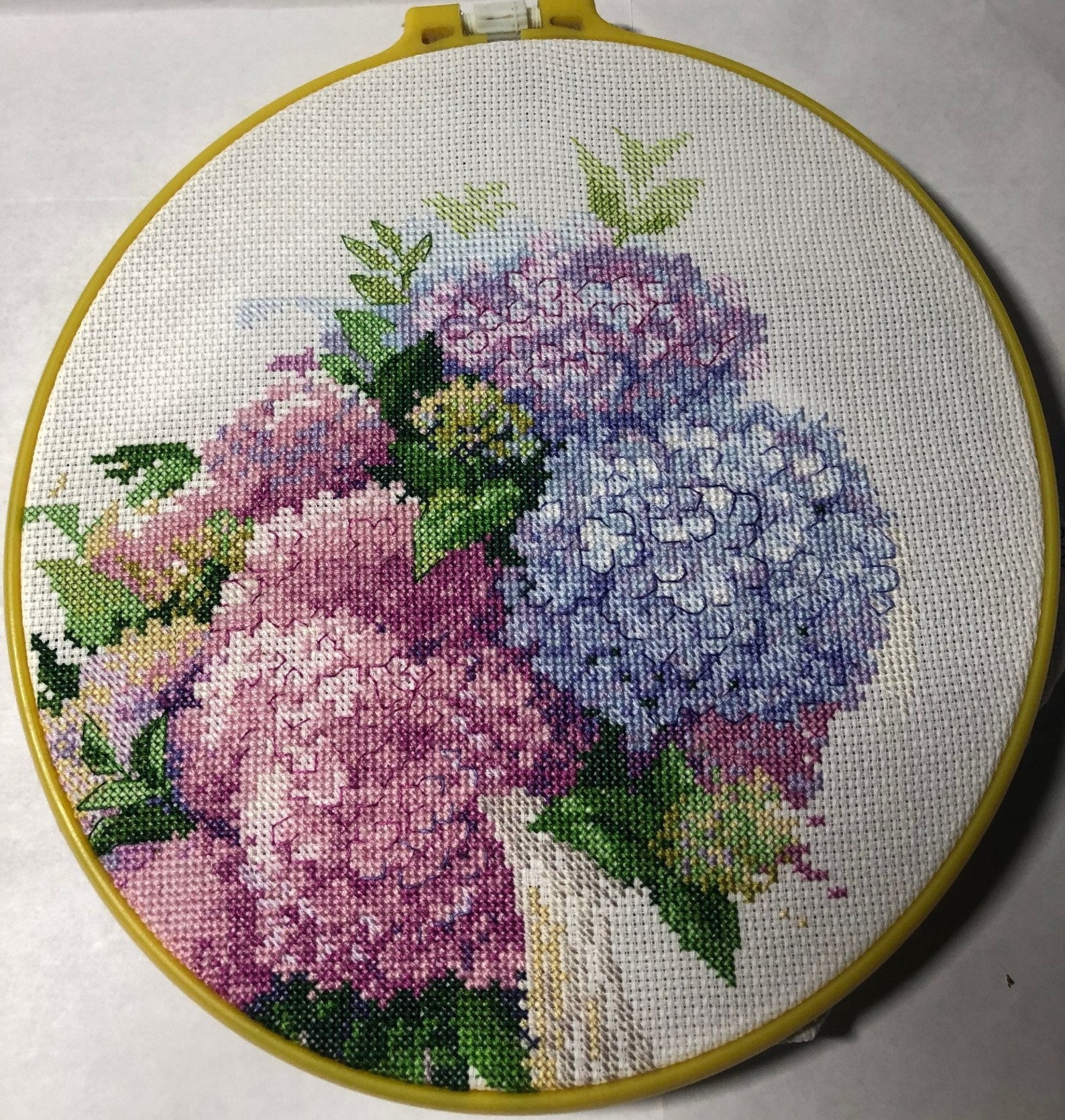 Finished Cross Stitch HYDRANGEA GARDEN - Etsy