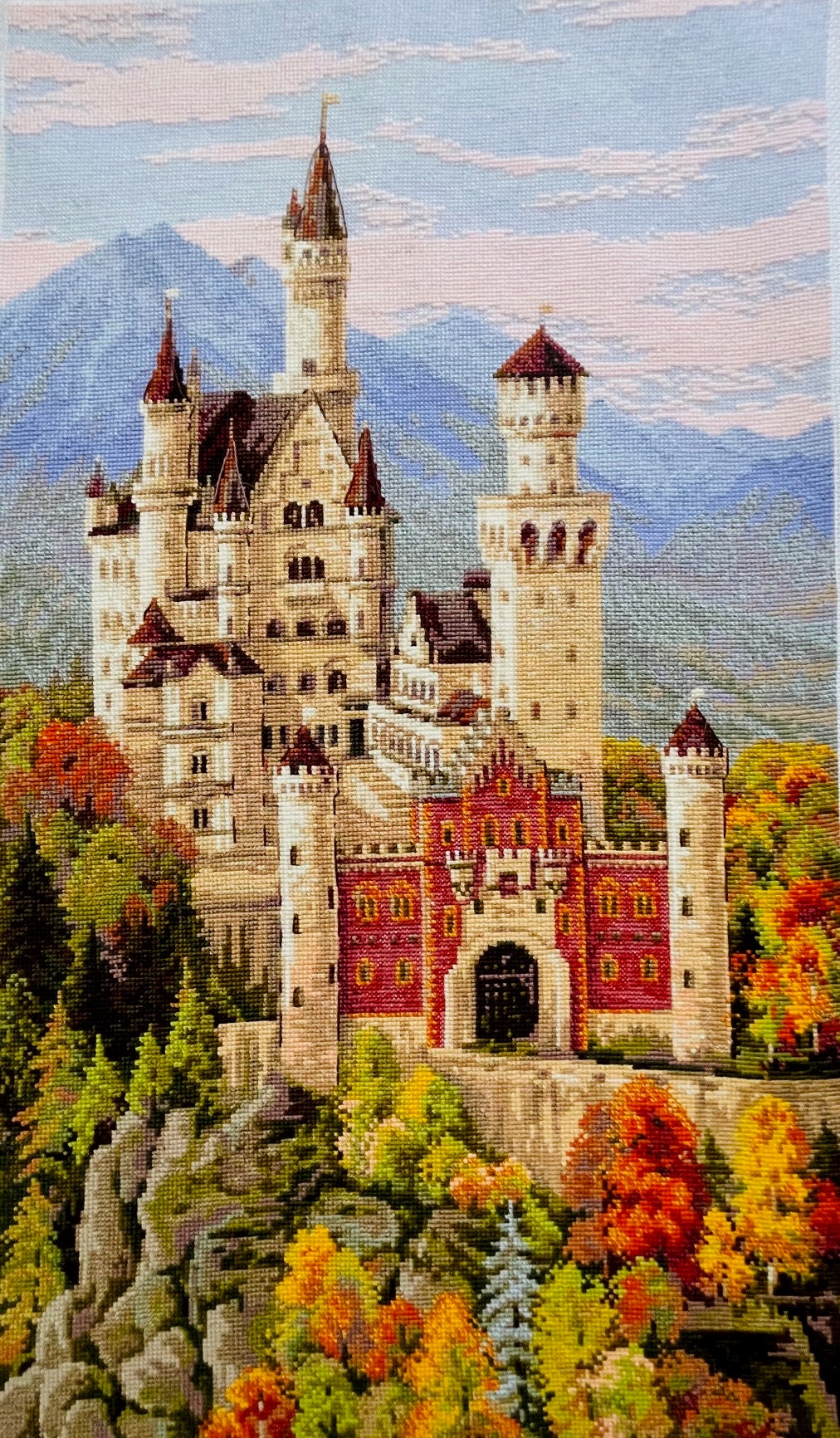 Finished Cross Stitch Neuschwanstein Castle in Bavaria - Etsy