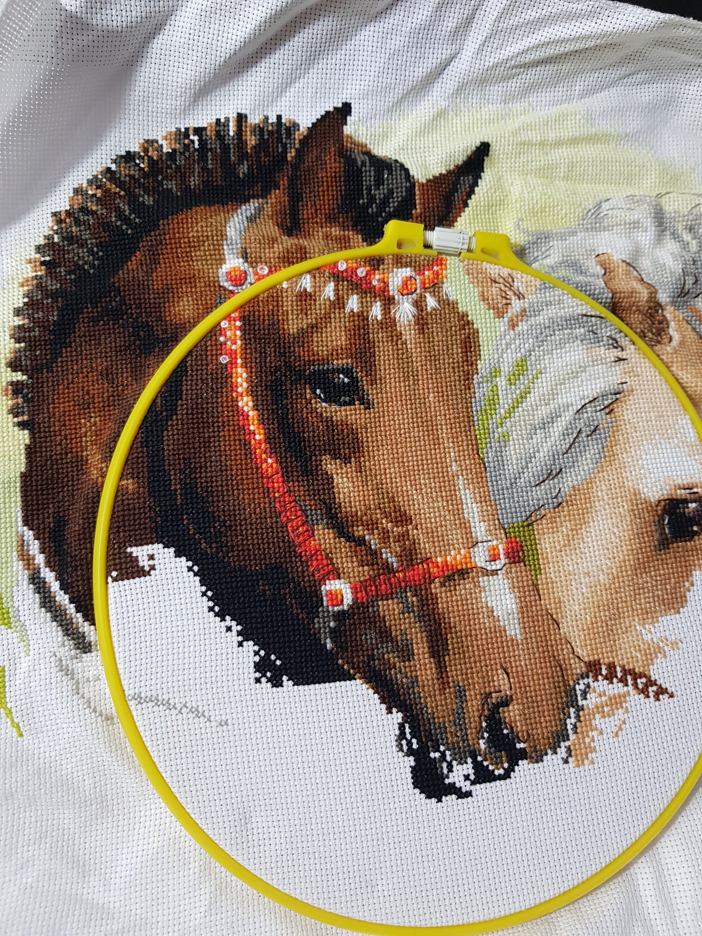 Finished Cross Stitch horses - Etsy