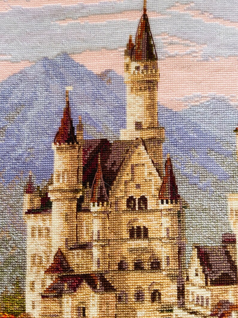 Finished Cross Stitch Neuschwanstein Castle in Bavaria - Etsy