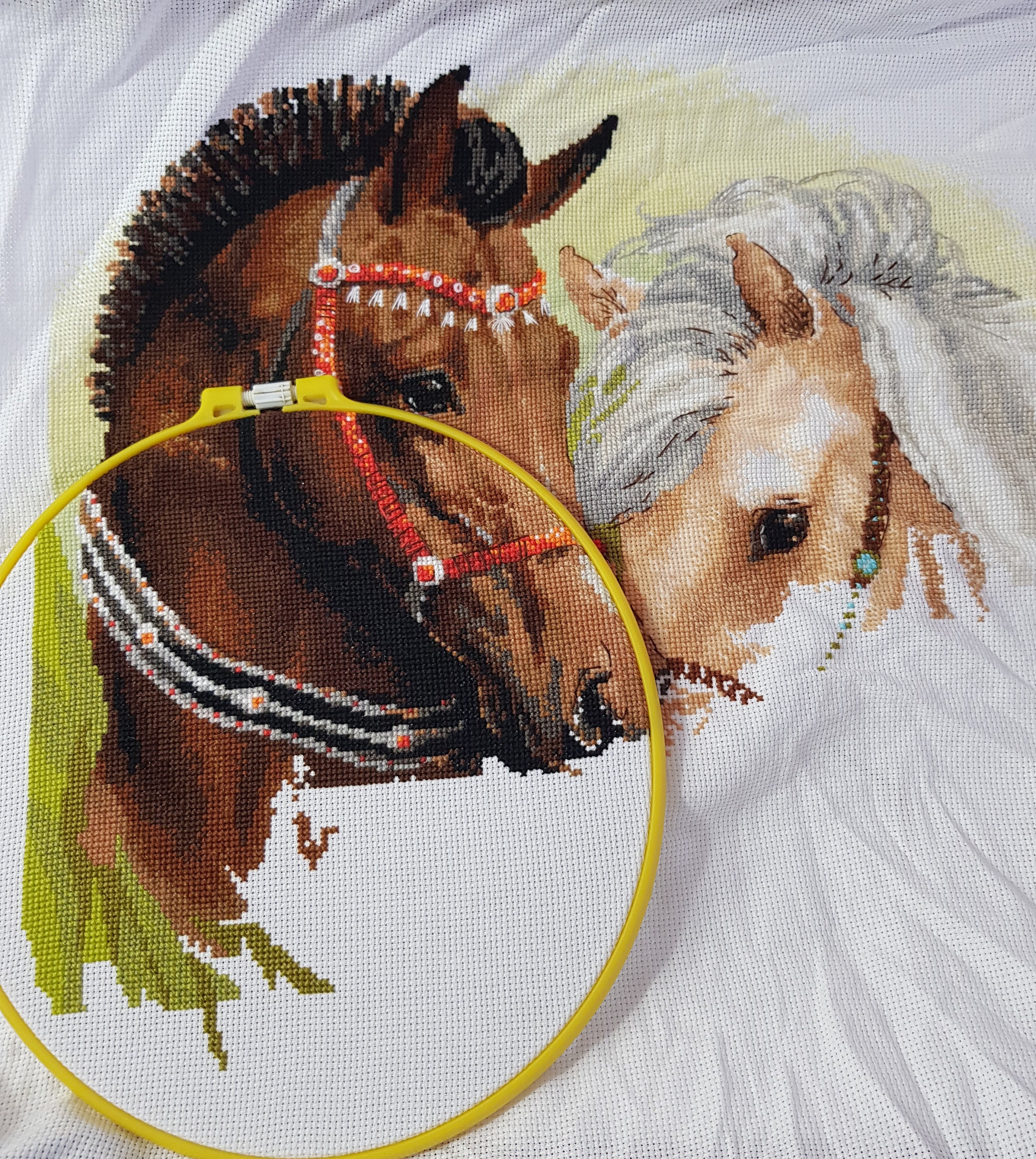 Finished Cross Stitch "horses" - Etsy