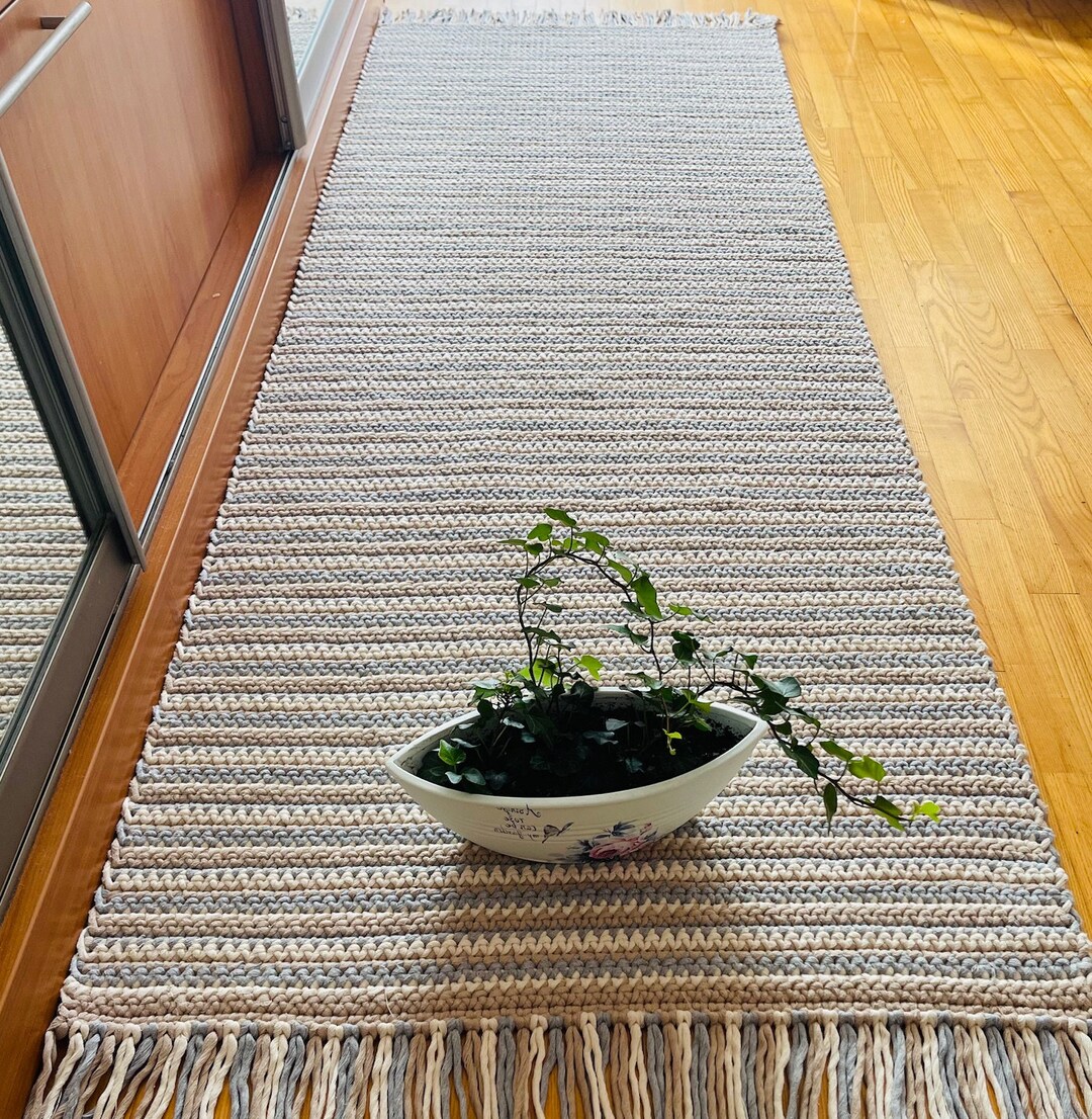 Crocheted Long Country Style Rug From Cotton Ropes - Etsy