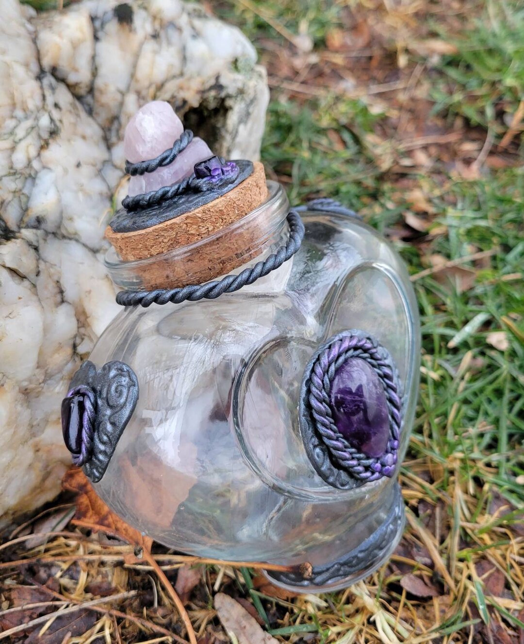 Heart Shaped Potion Bottle/spell Bottle/moon Water Bottle/liquor ...