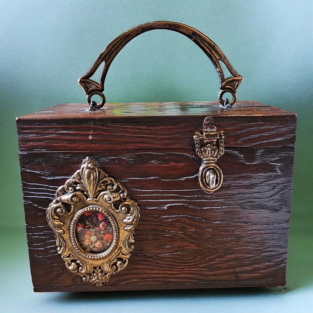 Vintage Wood Box Purse Billie and Fred Bennett Englewood Colorado OOAK ...