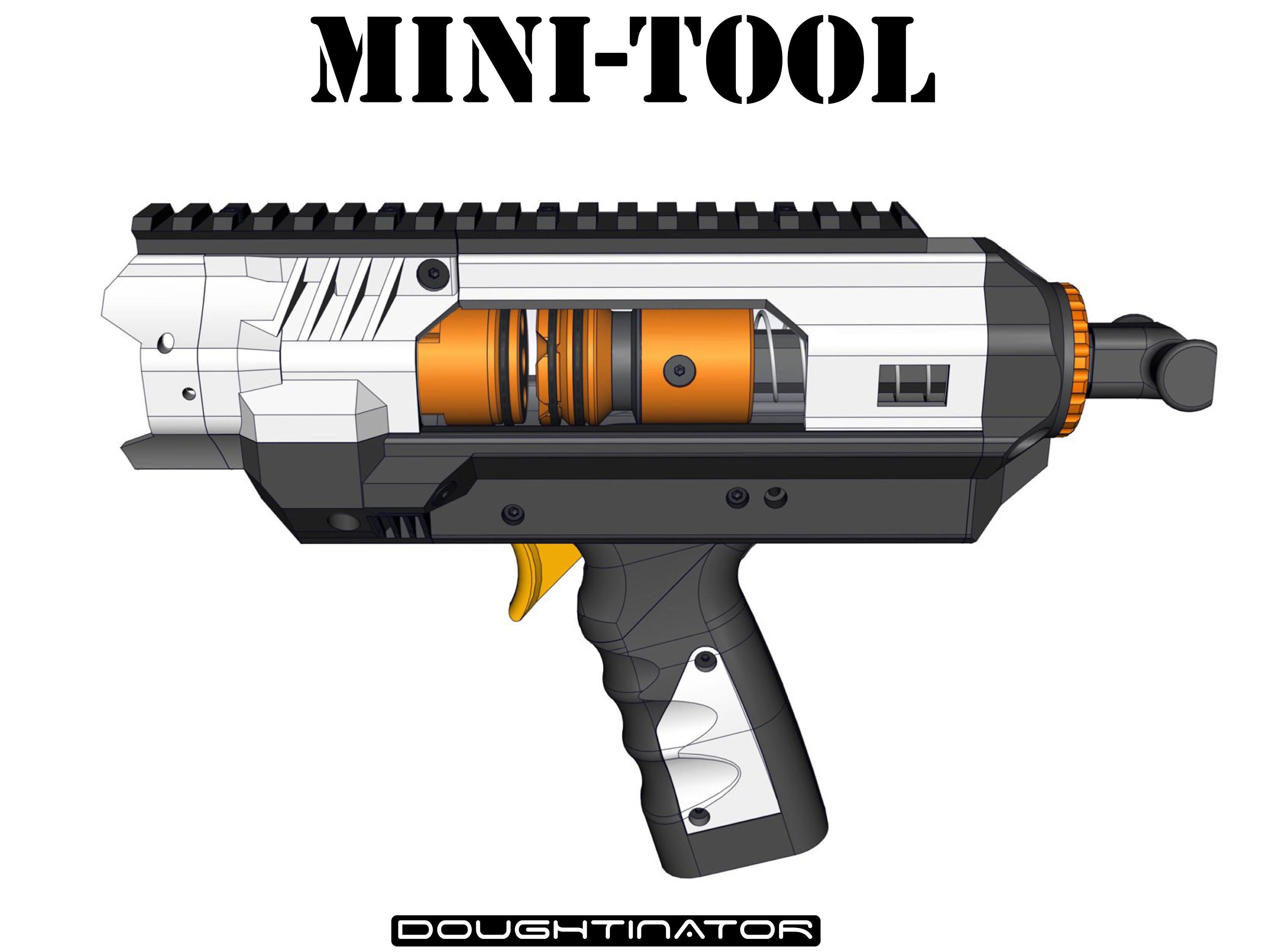 Single Shot 3D Printed T-pull Blaster: Mini-tool Foam Dart Blaster ...