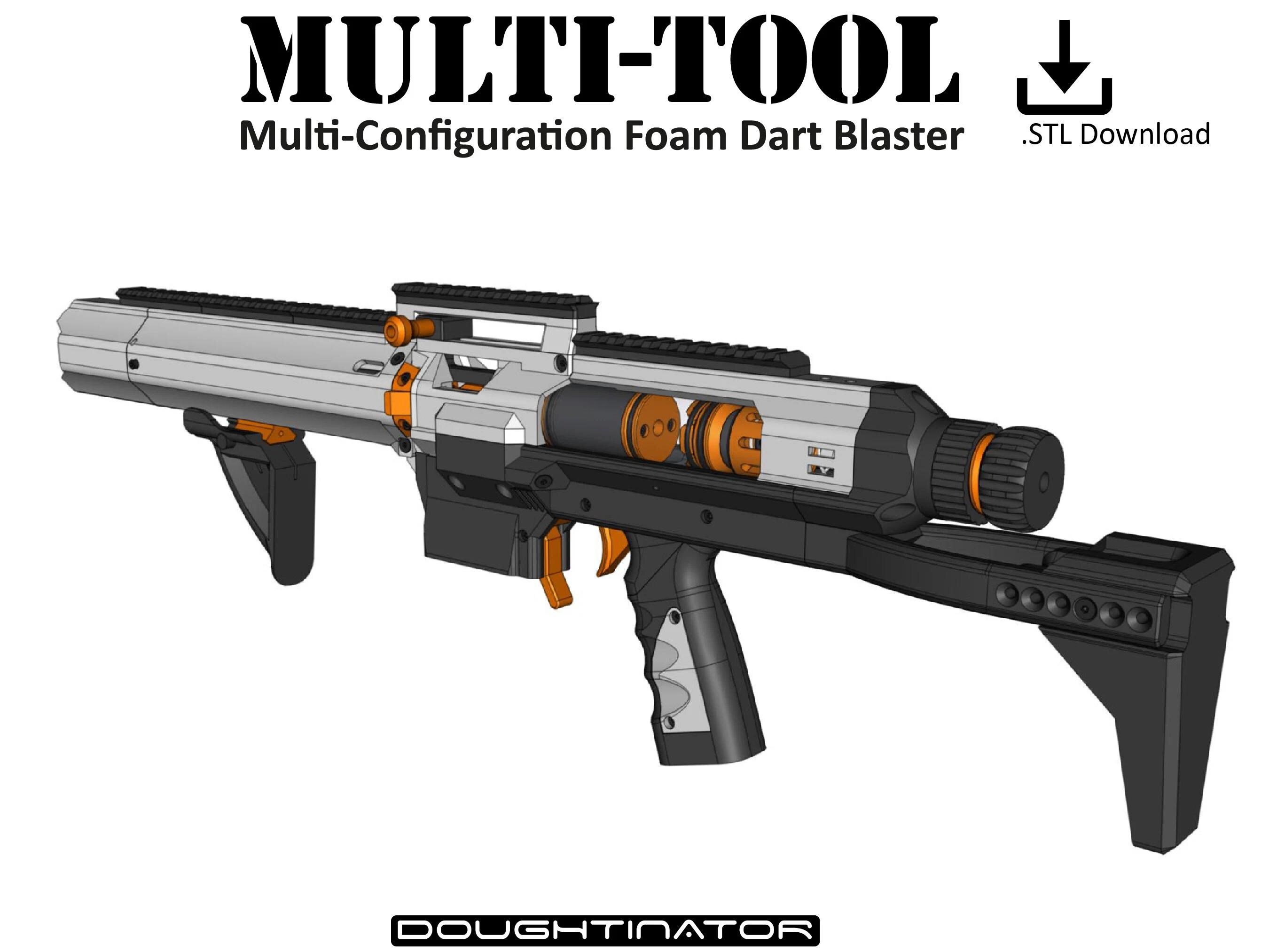 3D Printed Foam Dart Blaster: Multi-tool NERF Mod (STL File Download ...