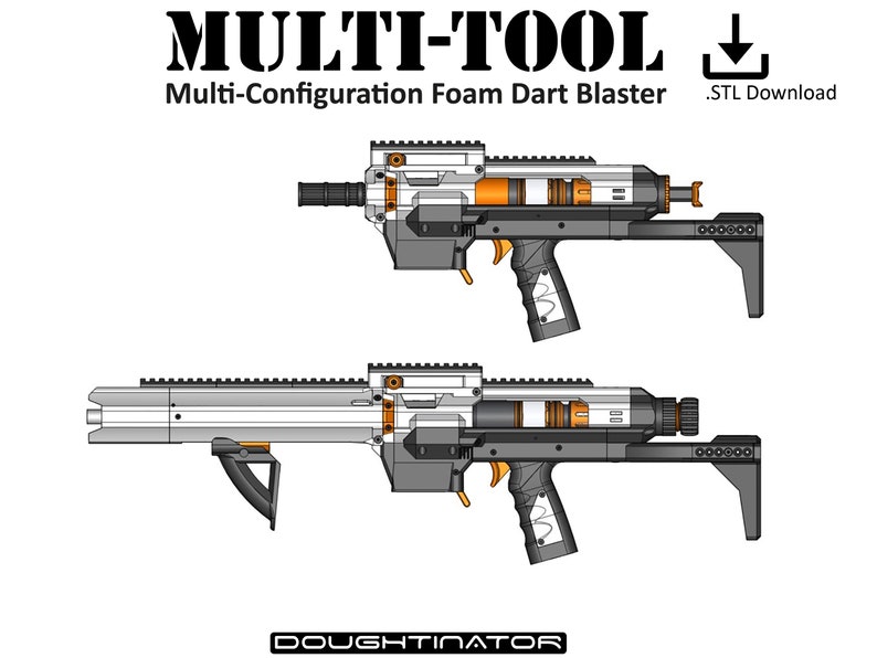 Nerf Blaster impreso en 3D de alta potencia: Blaster de dardos de ...