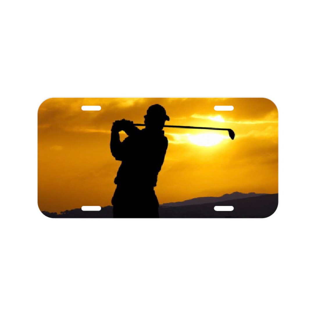 Golf Golfer Golf Club Sunset Ball Course License Plate for - Etsy