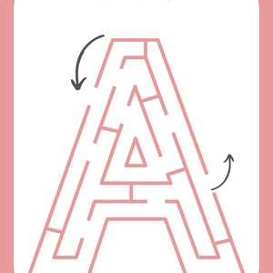 Colorful Playful Alphabet Maze Worksheet - Etsy