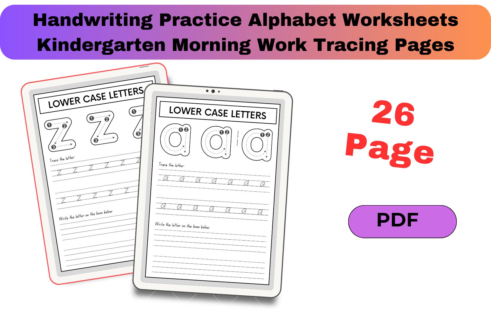 Handwriting Practice Alphabet Worksheets Kindergarten Morning Work ...