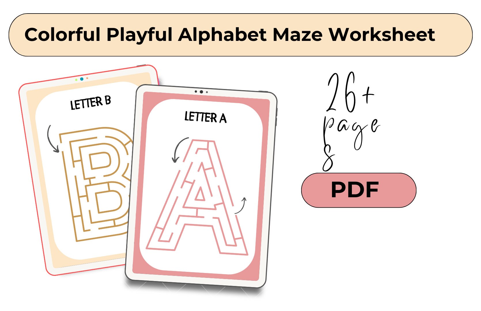 Colorful Playful Alphabet Maze Worksheet - Etsy