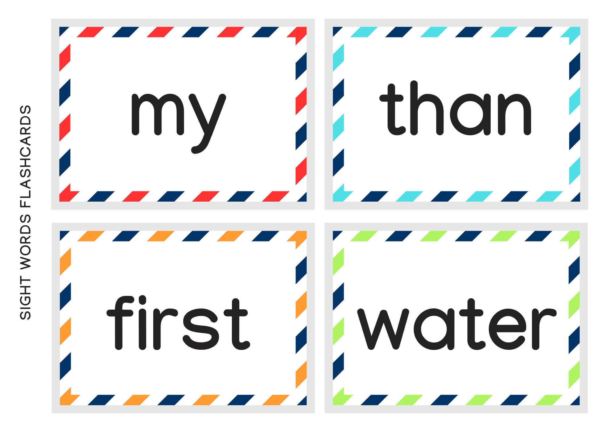 24 Printable Fry's First Hundred Sight Word Flashcards | Kindergarten ...