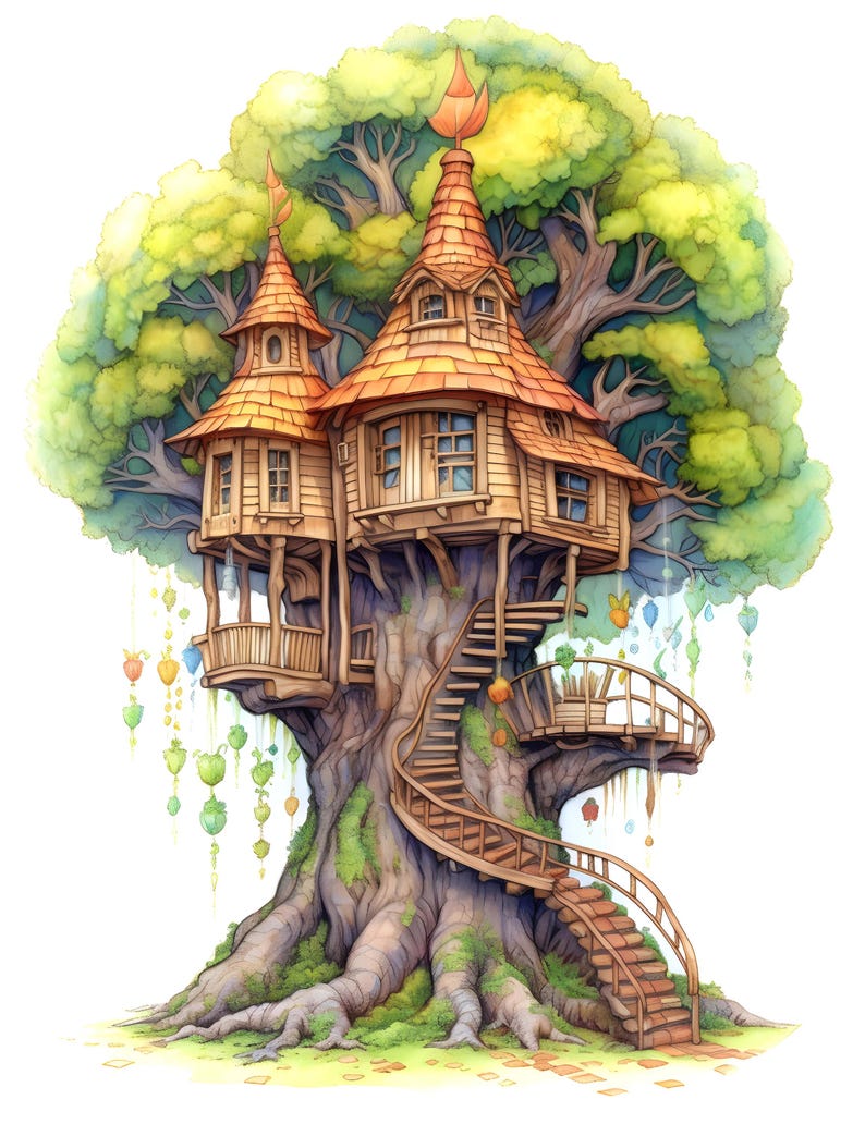 Treehouse Coloring Book | INSTANT DOWNLOAD | Printable Coloring Pages ...