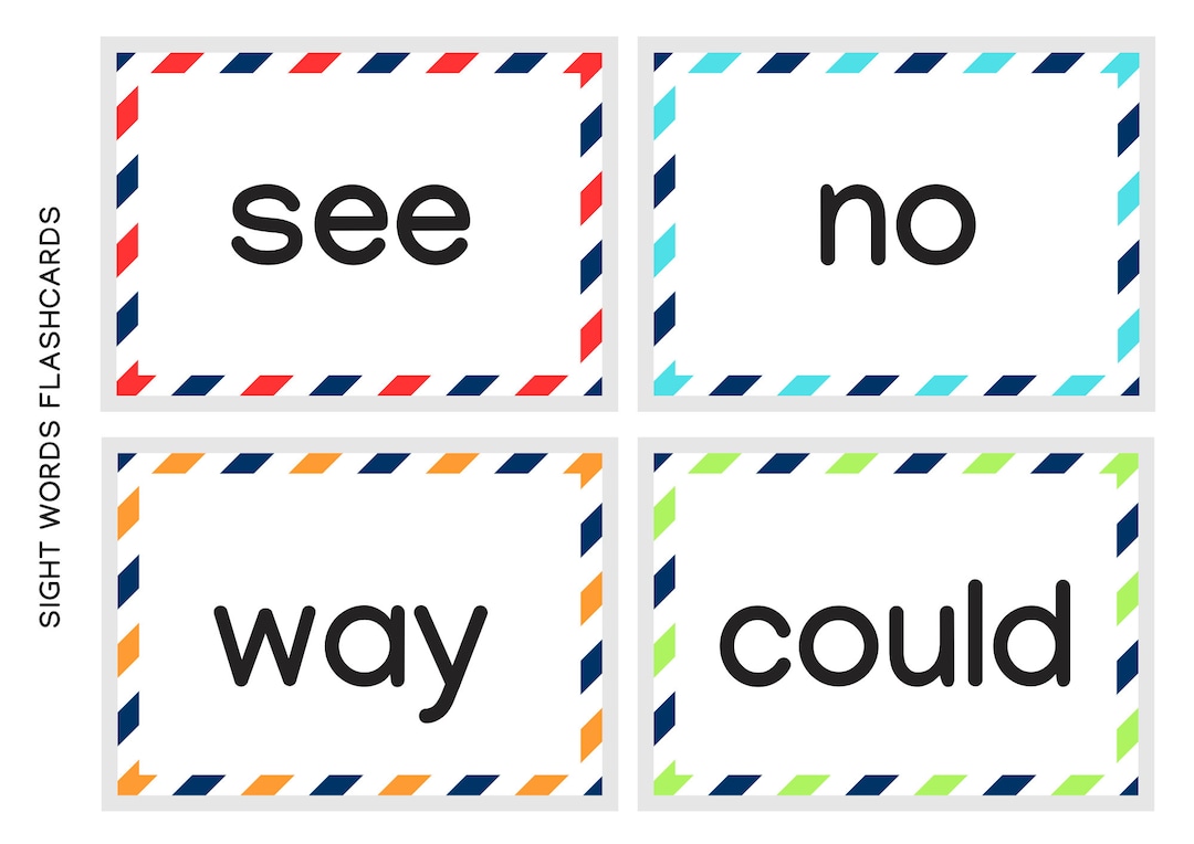 24 Printable Fry's First Hundred Sight Word Flashcards | Kindergarten ...