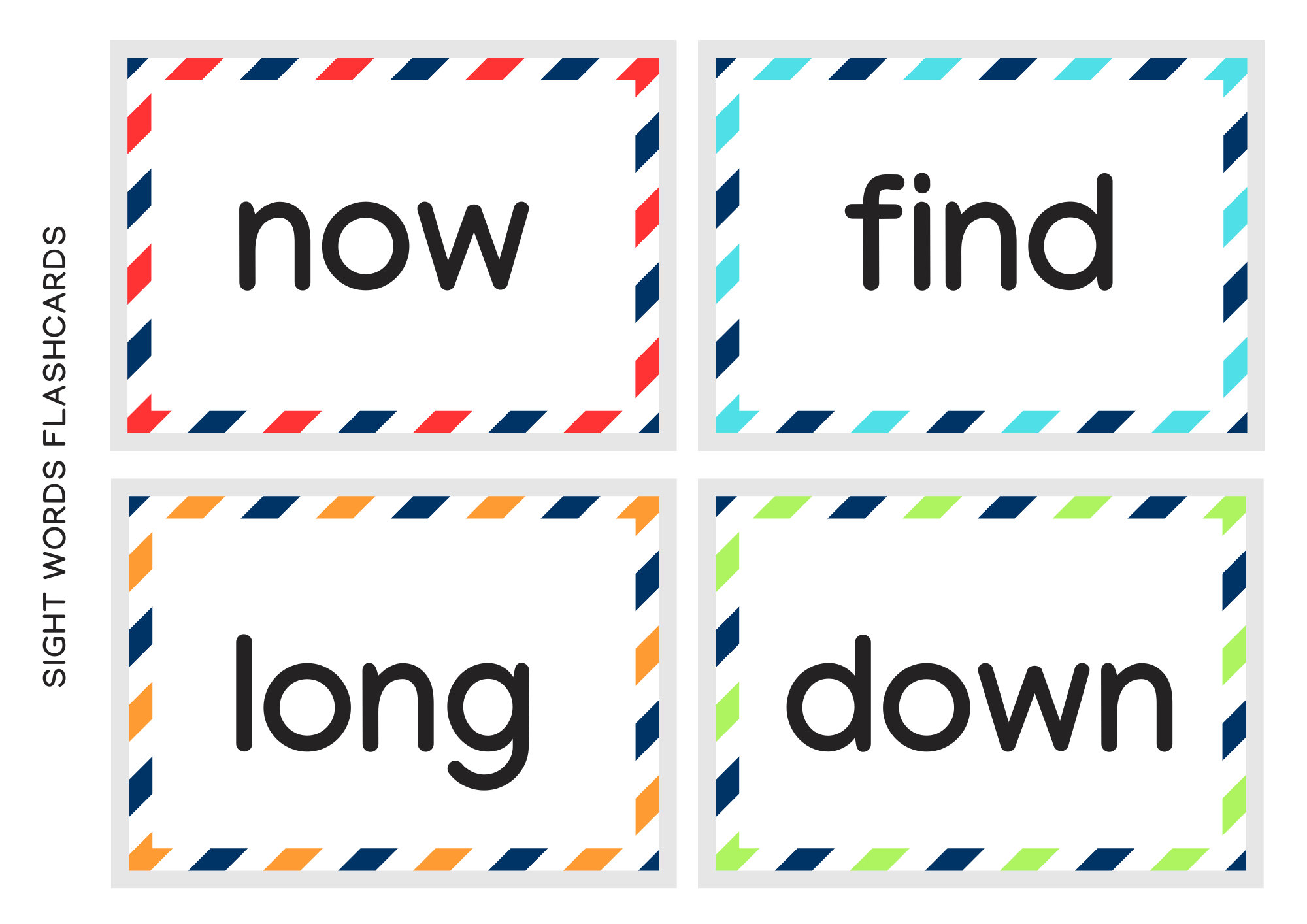 24 Printable Fry's First Hundred Sight Word Flashcards | Kindergarten ...