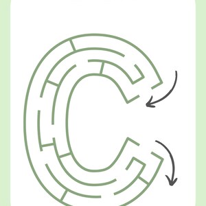 Colorful Playful Alphabet Maze Worksheet - Etsy