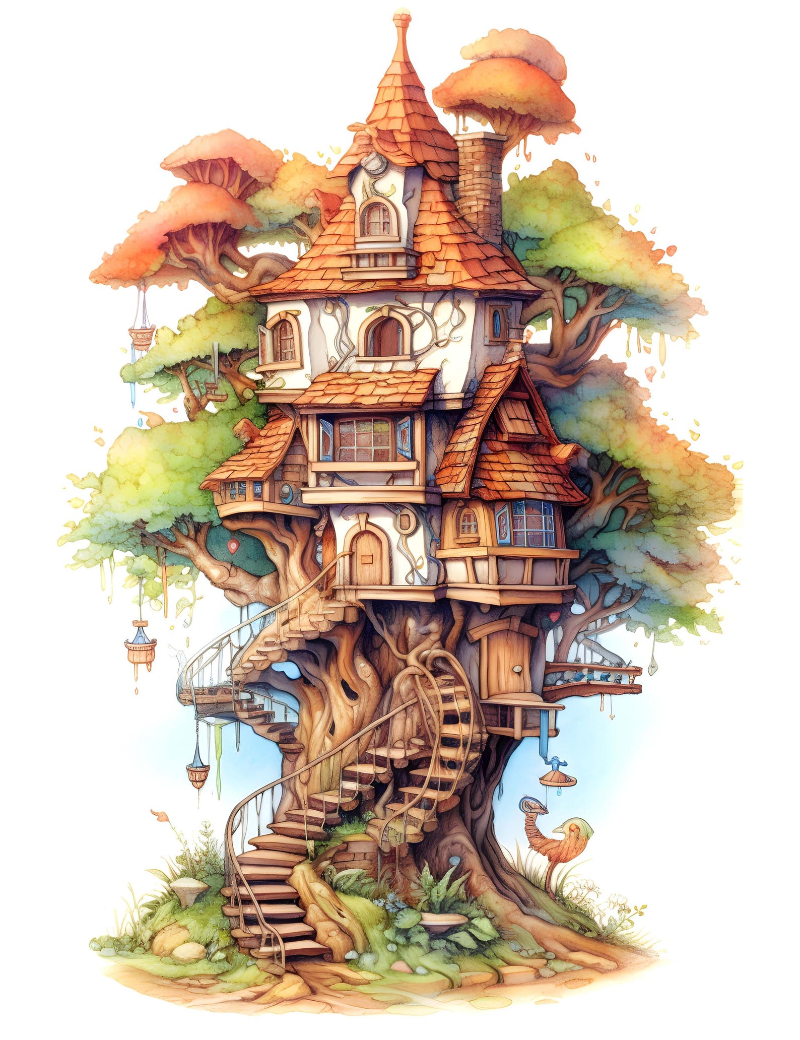 Treehouse Coloring Book | INSTANT DOWNLOAD | Printable Coloring Pages ...