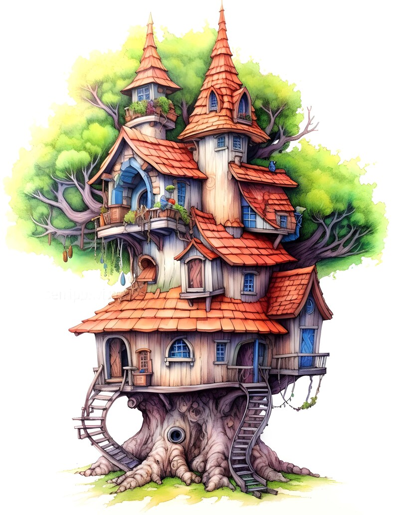 Treehouse Coloring Book | INSTANT DOWNLOAD | Printable Coloring Pages ...