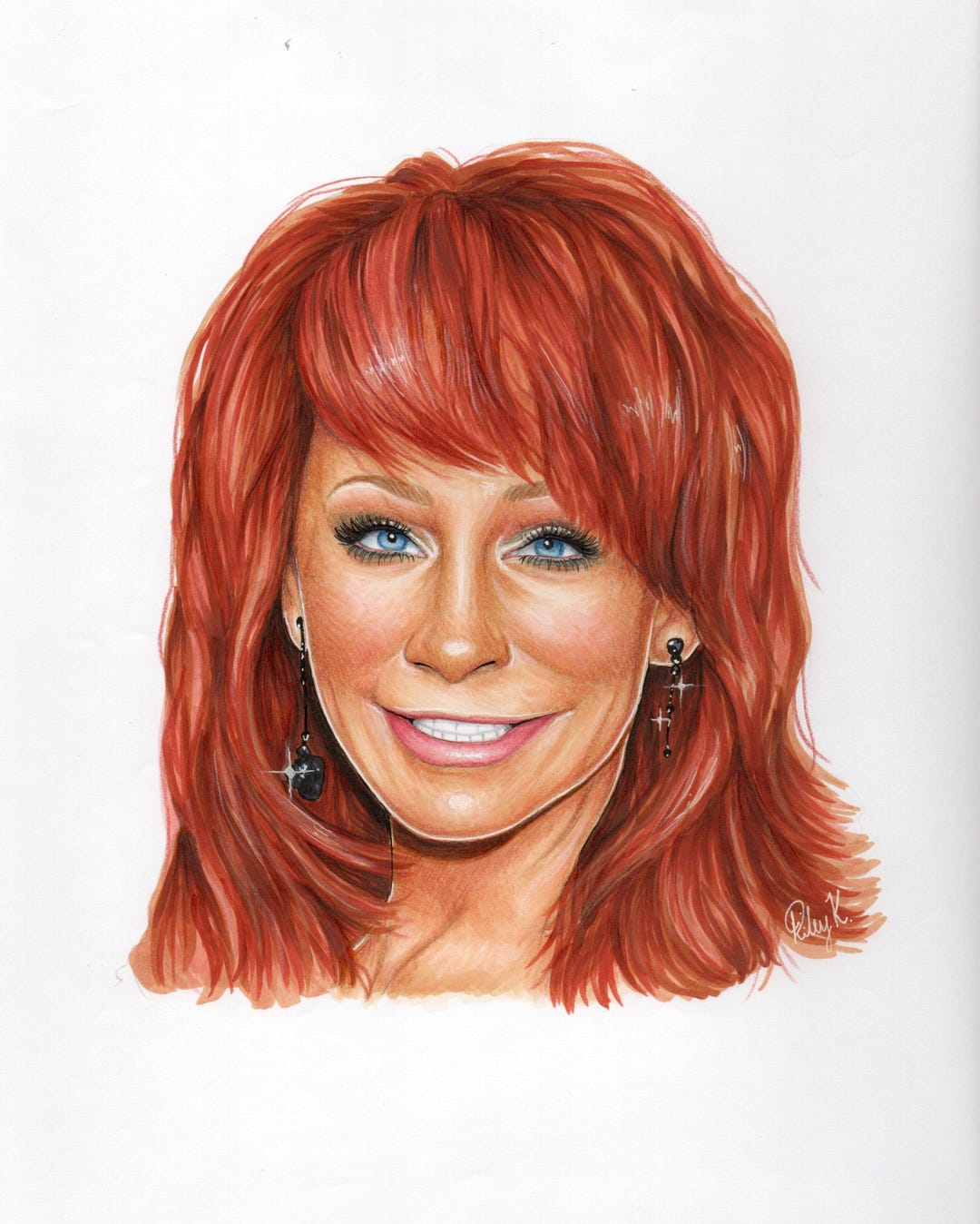 Reba Mcentire Drawing - Etsy
