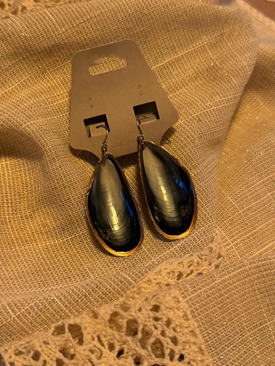 Elegant Gold Rimmed Muscle Shell Earrings - Etsy