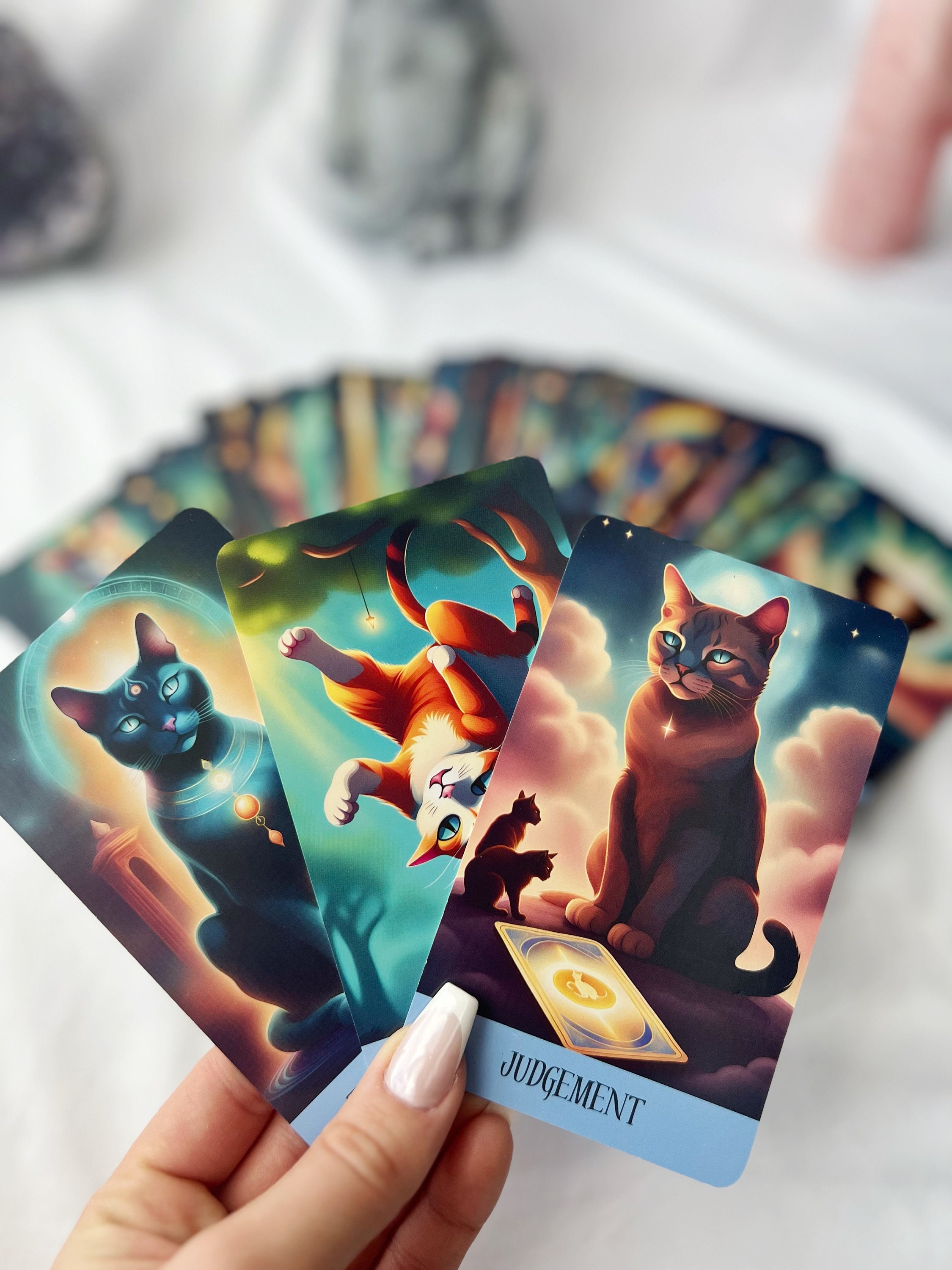 Cat Tarot Cards, Mysticat Tarot Deck, 78 Tarot Cards With Guidebook - Etsy