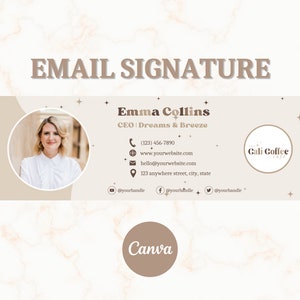 Email Signature Template Canva - Editable Email - Small Business Email ...